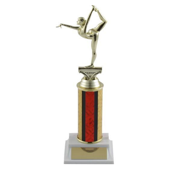 Elegant Balance Beam Gymnastics Trophy with Column