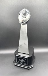Large Chrome Perpetual Football Trophies